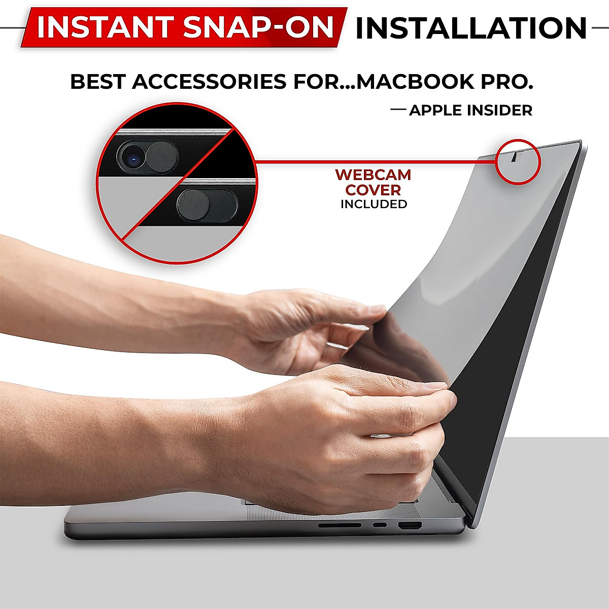 SightPro Magnetic Privacy Screen for MacBook Air 13 Inch (2018, 2019, 2020, 2021, M1) Removable Laptop Privacy Filter Shield and Protector