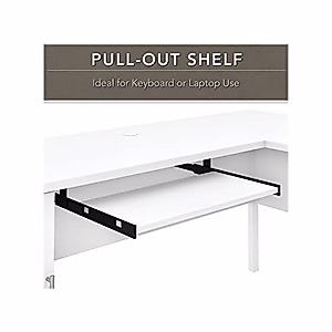 Bush Furniture Somerset 72W L Shaped Desk with Storage in White