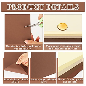 Whaline 50 Sheets 12 x 12 Inch Assorted Brown Colored Card Stock Paper 5 Earth Tones Colors Solid Core Scrapbook Paper for DIY Boho Arts Crafts Making Supplies, 65lb