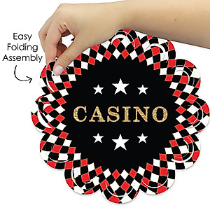 Big Dot of Happiness Las Vegas - Casino Party Round Table Decorations - Paper Chargers - Place Setting for 12