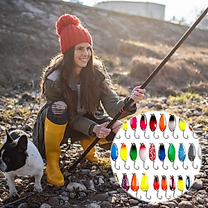 Ochine Fishing Lures Set Baits Tackle Set for Trout Bass Pike Crappie Walleye, Saltwater Freshwater Fishing Spoon Lure Kit Metal Baits Hard Baits Single Sharp Hook with Tackle Box (5/12/43 Pcs)