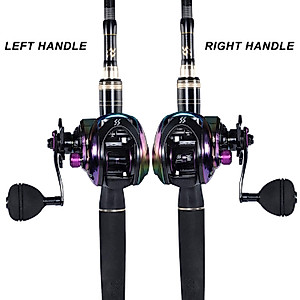 Sougayilang Baitcasting Reels - Colorful Fishing Reel, High Speed Baitcaster with 9+1 Ball Bearings, Gear Ratio 8.0:1, Magnetic Brake System Power Handle Casting Reels -Right Handed-Colorful