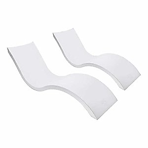 Ledge Lounger - Signature Chaise - Inside Pool & Sun Shelf Lounge Chair - Designed for Shallow Shelves Up to 9” - Compatible with All Pool Types - Poolside & Sun Deck Tanning - Set of 2 - White