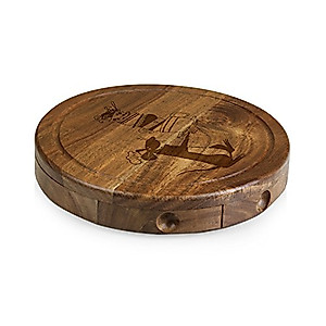 TOSCANA - a Picnic Time brand Disney Brie Cheese Knife Charcuterie Set, Wood Cutting Board, Ratatouille - Acacia Wood