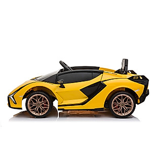 Best Ride On Cars Lamborghini Sian, 12V Battery Powered Ride On Car, Yellow