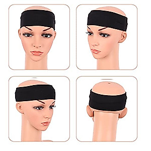 MapofBeauty 3 Pack Yoga Headbands Stretchy Cotton Head Band Hairwarp Sports Running Exercise Gym (Solid Color)