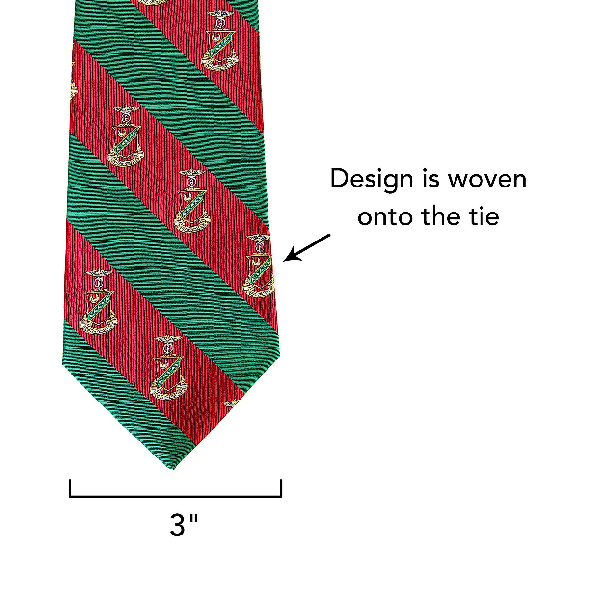 Desert Cactus Kappa Sigma Fraternity Necktie Tie Greek Formal Occasion Standard Length Width Kappa Sig (Repeating Crest Striped Necktie)
