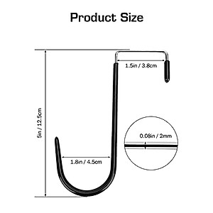 Over The Door Hook - 4 Pack Single Hooks Hanger Metal for Hanging Towel Coats Clothes Hats Bags Bathroom | Black