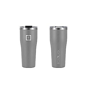 IRON °FLASK Insulated Rover Tumbler w/Lid & Straw - 24 Oz Leak Proof & Stainless Steel Bottle for Hot & Cold Drinks - Coffee Travel Mug, Water Metal Canteen, Thermal Cup - Graphite