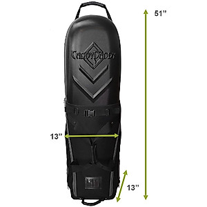 CaddyDaddy Enforcer Golf Travel Bag Soft-Sided Cover with Hard Top Protection, Wheels & Lockable X-Large Zippers. Case for Transporting Golf Clubs on Airlines, 1 Year Travel Case Replacement Coverage