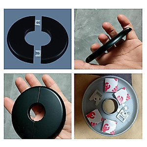 ABS Wall Split Flange Self-Adhesive Tape Round Escutcheon Plate Cover for Water Pipe, Faucet Decoration Accessories (44)