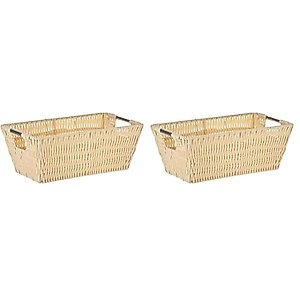 Whitmor Rattique Small Shelf Tote Latte (Pack of 2)