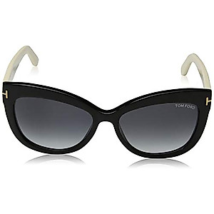 Sunglasses Tom Ford FT 0524 Alistair 05B black/other / gradient smoke, Black and Ivory, 56-16-140