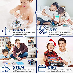 Tomons STEM Projects | 12-in-1 Solar Robot Toys, Education Science Experiment Kits for Kids Ages 8-12, 190 Pieces Building Set for Boys Girls