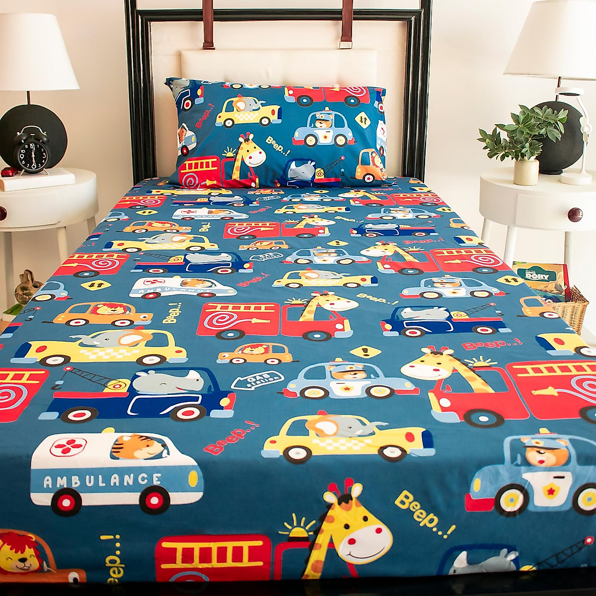 Nikki Peter 100% Cotton Kids Bedsheet Sets for Boys and Girls, Marine Life Dolphin Turtle Whale Crabs Jelly Fish Twin Sheets, Aquatic Twin Bedding, Easy Care Super Soft 2PC Set - OEKOTEX Certified