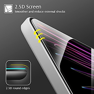 auaua Screen Protector for iPad Pro 12.9 inch 6th/5th/4th/3rd Generation (2022/2021/ 2020/2018), with Easy Installation Tool, 9H Hardness Tempered Glass
