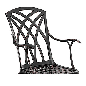 Withniture Outdoor Patio Chairs Set of 2,Outdoor Dining Chairs with Arms,Cast Aluminum Patio Chairs,All Weather Bistro Chair for Front Porch Set,Lawn,Garden,Backyard(Bronze)