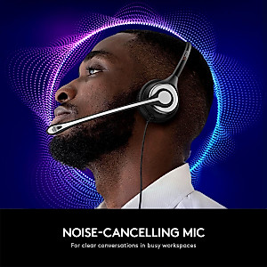 USB Computer Headset with Microphone for Laptop PC,3.5mm Wired Stereo Call Center Headset with Microphone Noise Cancelling, Corded Desktop Headphones with Mic & Mute