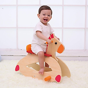 Classic World Wooden Rocking Horse, Ride On Toy for Kid Toddler Baby, Durable Baby Rocking Toy