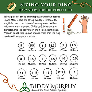 Biddy Murphy Womens Celtic Knot Ring Sterling Silver Made in Ireland Size 9