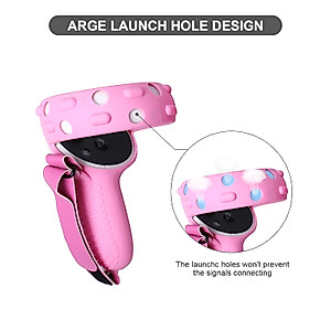 Barbie Pink 6 in 1 Set Head Strap for Oculus Quest 2 Accessories,MODJUEGO Adjustable Forehead Strap with Silicone Touch Controller Grip Cover, VR Face Cover and VR Shell Protector Cover Replacement