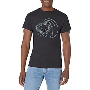 Disney Men's Lion King Simba Cave Paintint Graphic T-Shirt, Black, 5X-Large