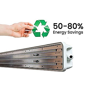 Orilis 4 Ft. 72W Commercial Vapor Light Tight Waterproof Outdoor Integrated Hardwired LED Anti-Fogging Fixture IP65-6500K - 8,000 Lumen