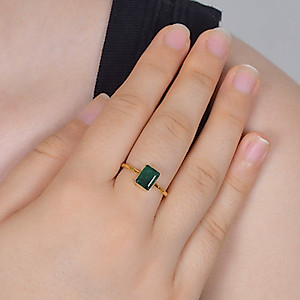 Certified Handcrafted 18K Yellow Gold With Sqaure Shape 1.55 Carat Real Genuine Emerald Gemstone Rings For Women Jewelry Gifts