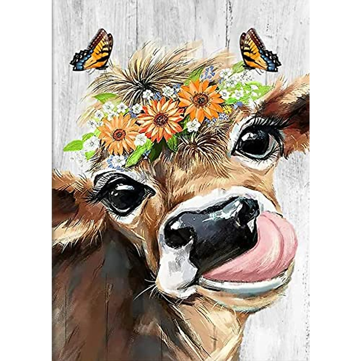 Highland Cow Cross Stitch Kits for Adults - Stamped Crossstitching Kits Preprinted 11 Count Cross-Stitch Kit for Beginner, 11CT Prestamped Easy Pattern Needlepoint Kits Crafts for Decor 11.8x15.7inch