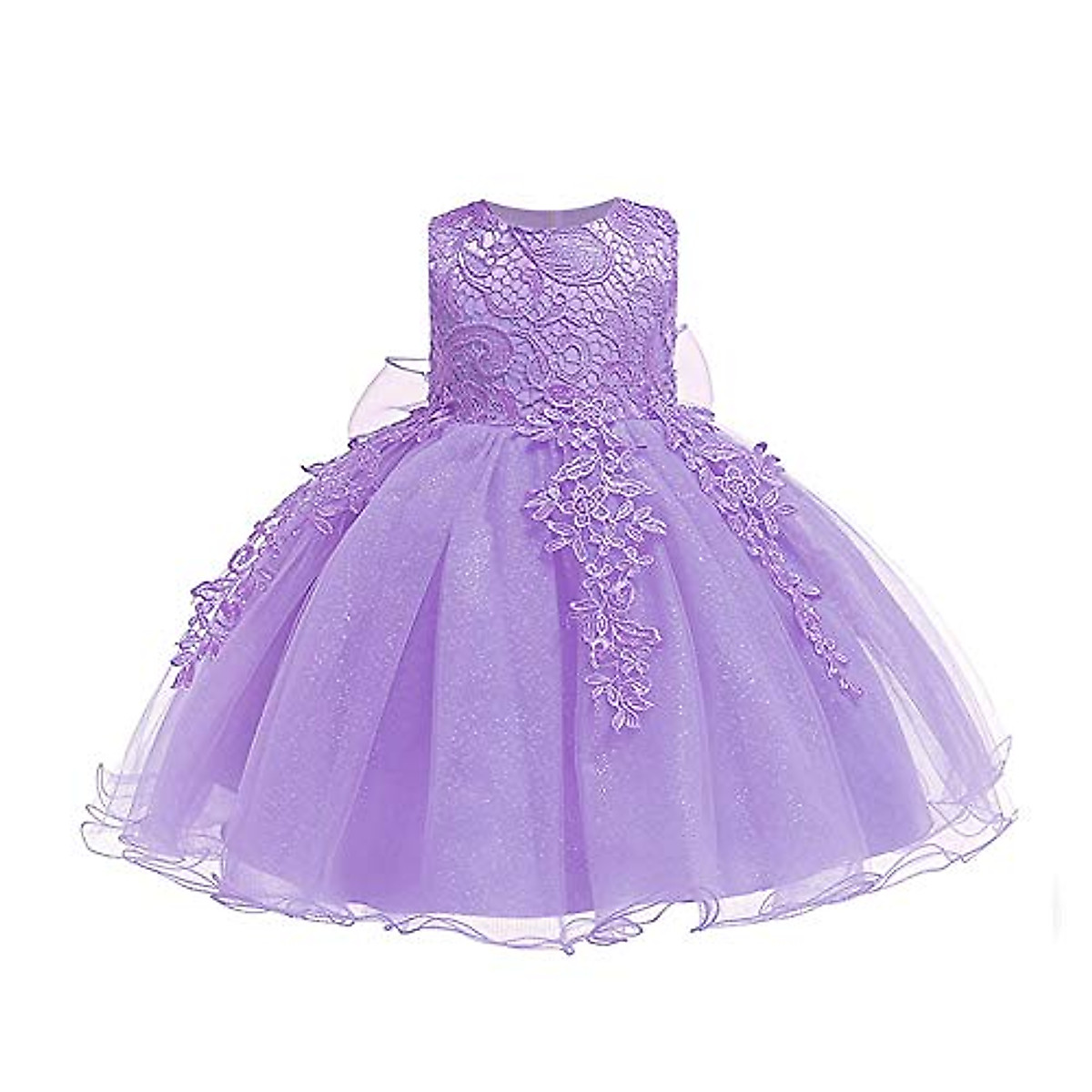 LZH Baby Girls Birthday Dress Wedding Party Flower Dress (5801-Purple,12M)