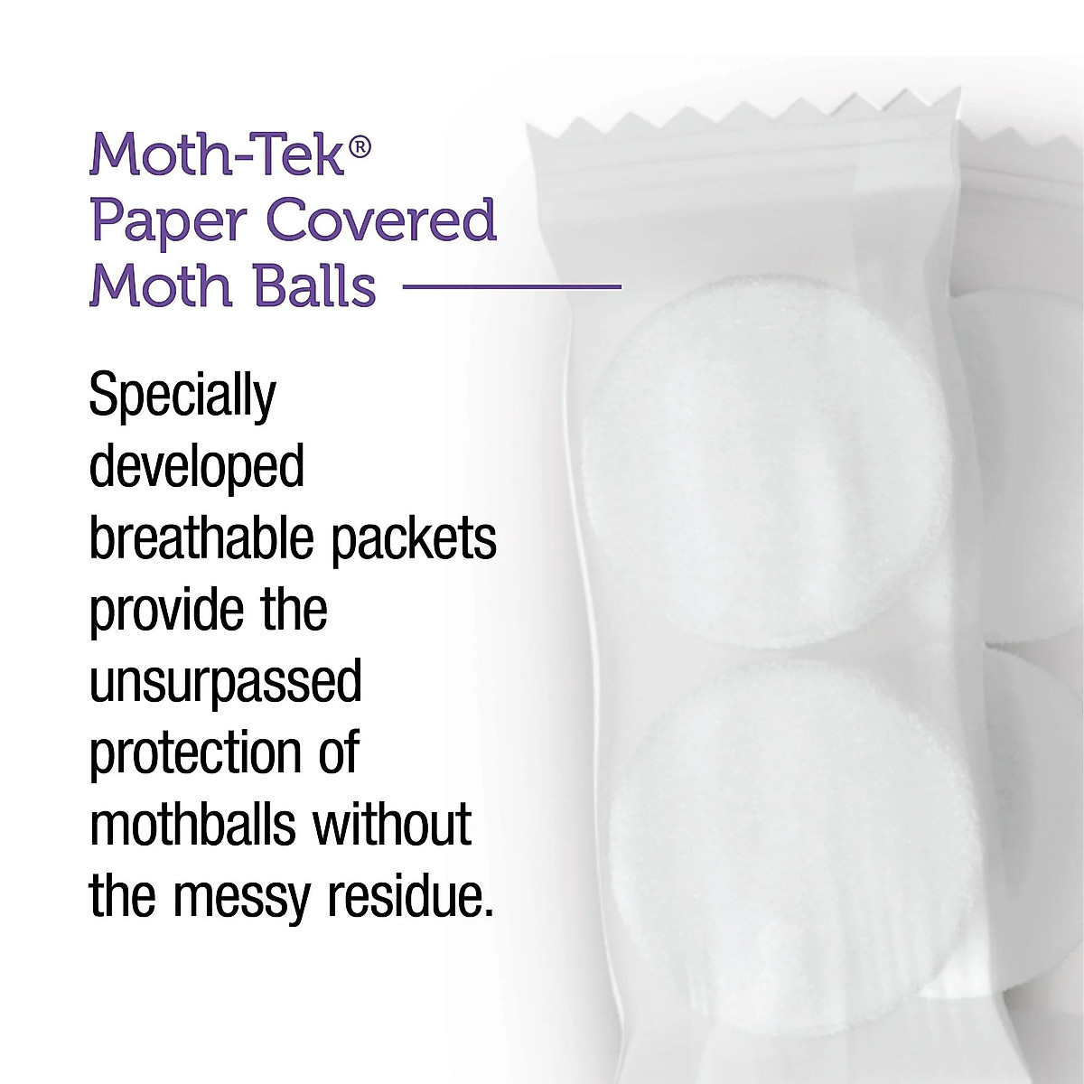 Enoz Moth-Tek Packets, Kills Clothes Moths and Carpet Beetles, Resealable Bag, Single Use Packets, Lavender Scent, 6 oz