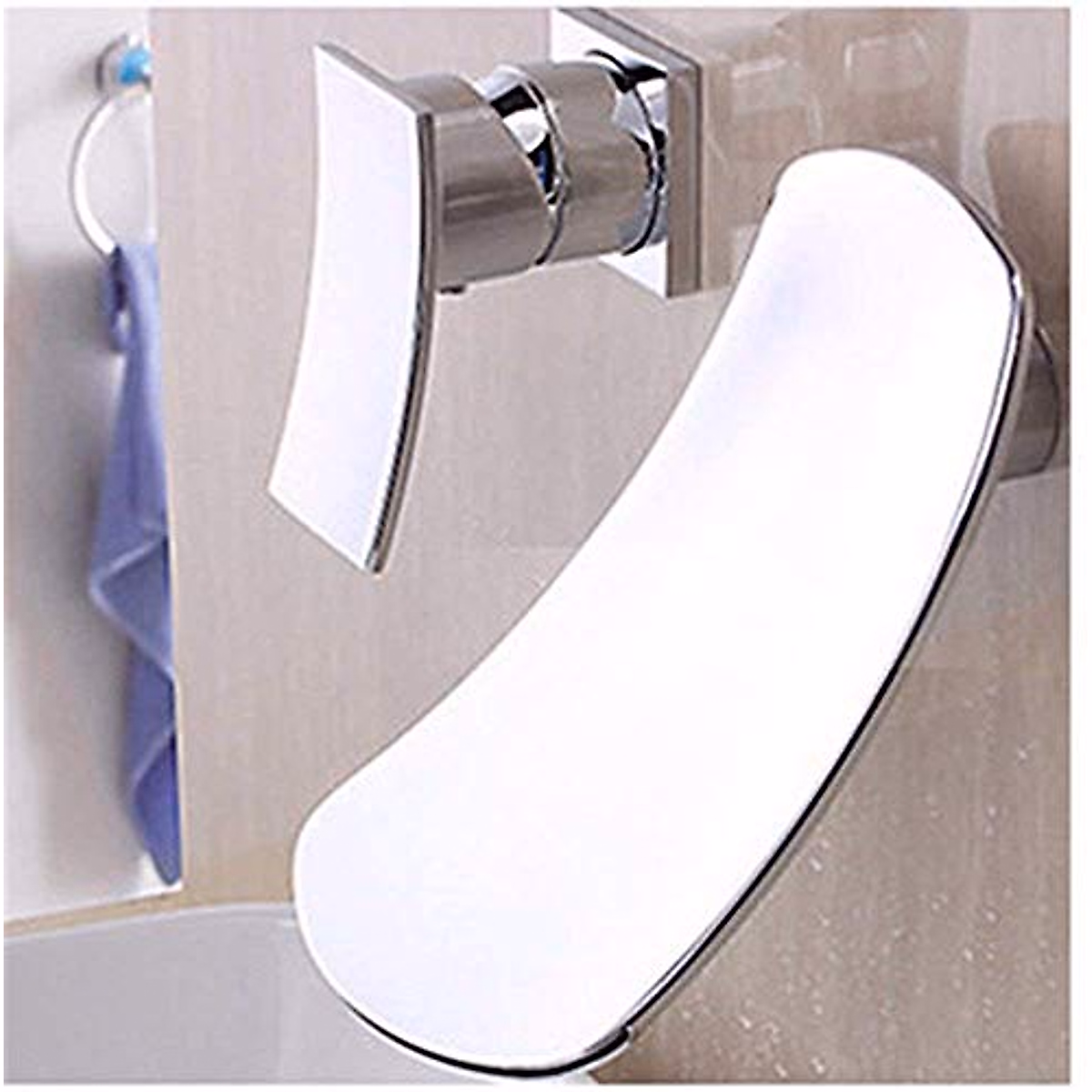 ShiSyan Y-LKUN Basin Sink Mixer Tap for Lavatory Modern Chrome Waterfall Hot and Cold Water Ceramic 2 Holes Double Handle Bathroom Vanity Sink Faucet