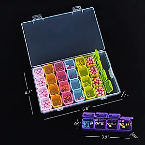 4PCS Embroidery Storage Cases Nail and diamond storage box Acrylic anti-drop transparent color jewelry box diamond painting box (Colorful)