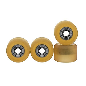 Teak Tuning Apex 61D Urethane Fingerboard Wheels - Mini Shorty Shape, 6.6mm Diameter - ABEC-9 Stealth Bearings - Made in The USA - Honey Colorway