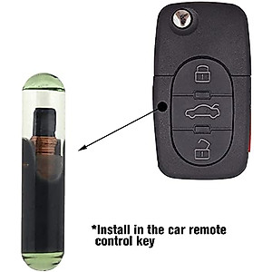 Auto-plaza 4 pcs Car Key Fob Chip, Blank Coding Compatible with Volkswagen VW Alfa Vauxhall Fiat Seat ID48 (T6)