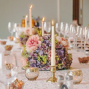 12 Pack Unscented Ivory Taper Candles - 10 Inch Tall Candle Sticks - Dripless Long Burning Candles for Dinner Table, Weddings, Home Decoration, Holidays - 10 Hour Burn Time