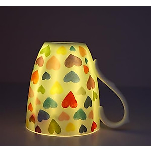 Glen Mila 13oz Cute Coffee Mugs for Women Bone China Coffee Mug Cute Mugs Christmas Mugs birthday Gifts for Mom Friends (pink heart)