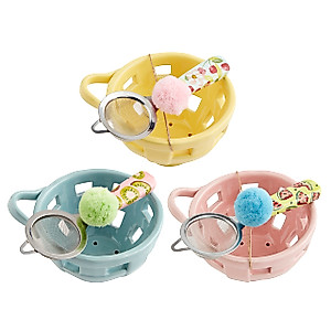 Mud Pie Colorful Berry Bowl Set, 3 1/2" x 5 1/2" Dia | Strainer 5", Yellow