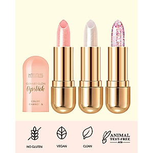 Glimmer Balm, Tinted Lip Balm Long Lasting PH Lipstick, Color Changing Lipstick Natural Chapstick, Glitter Pink Shade Lipstick (Unicorn)