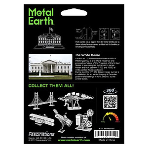 Metal Earth White House 3D Metal Model Kit Bundle with Tweezers Fascinations