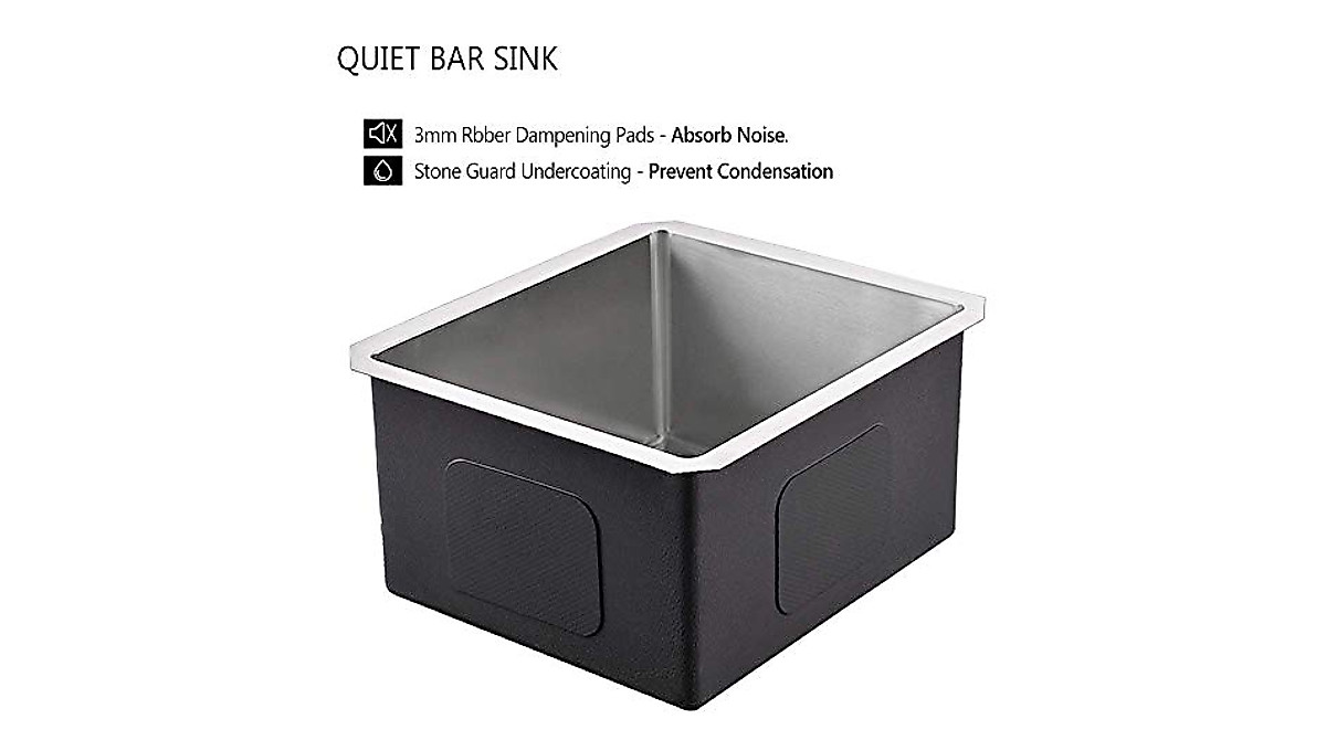 BoomHoze Stainless Steel Undermount Bar Sink - 15x17