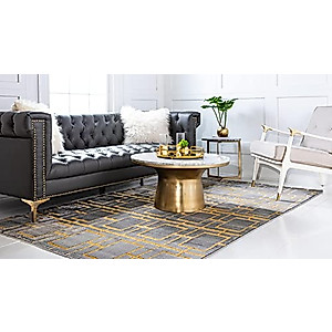 Rugs.com Marilyn Monroe™ Glam Trellis Collection Rug – 5' x 8' Gray Gold Medium Rug Perfect for Bedrooms, Dining Rooms, Living Rooms