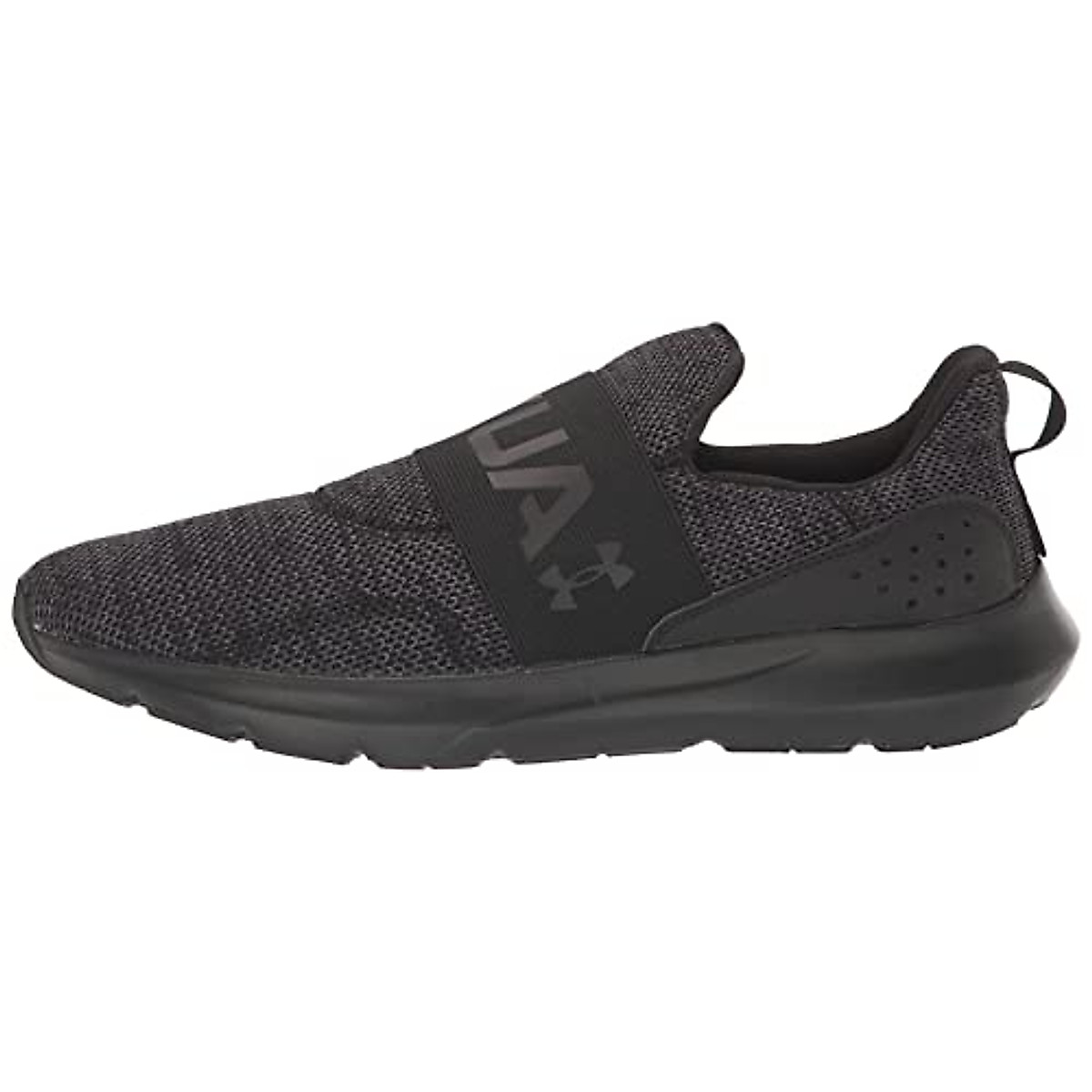 Under Armour Men's Surge 3 Slip On Running Shoe, (002) Black/Black/Black, 12