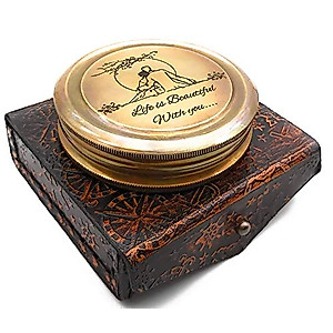 Life is beautiful with you Engraved compass, E E cumings poem engraved working compass, Anniversary, birthday, love, Sorry, Valentines day, Keepsakes, old memories, Love momentos, Unusual gift