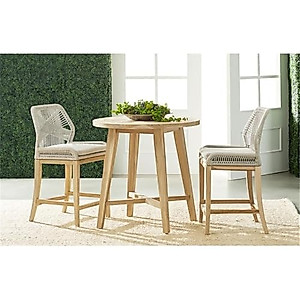 Star International Furniture Woven Loom 26" Fabric Outdoor Counter Stool - Gray