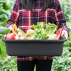 Nicesh 4-Pack 32 L Large Commercial Bus Tubs, Plastic Utility Bus Box, Gray