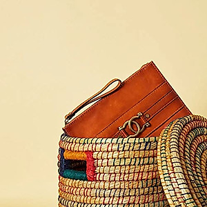 Woven Storage Bangladesh Large Colorful Handwoven Kaisa Jute Basket with Lid