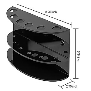 MyGift Whiteboard Supply Storage, 6-Slot Black Acrylic Dry Erase Marker and Eraser Holder, 2-Tier Wall Mounted Office Accessories Organizer Storage Rack