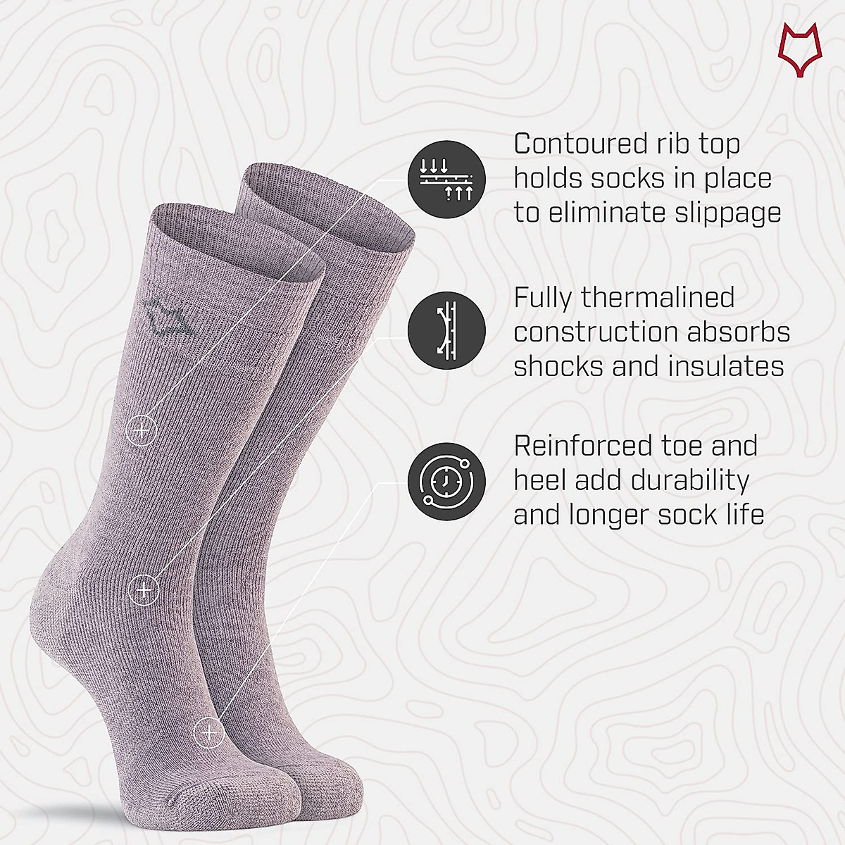 FoxRiver Womens Wick Dry Tramper Medium-weight Outdoor Crew Hiking-socks, Grey, Medium US