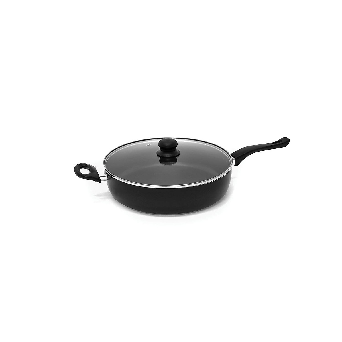 Starfrit 033156 12-Inch/5.1-Quart King-Size Cooker with Lid, Black